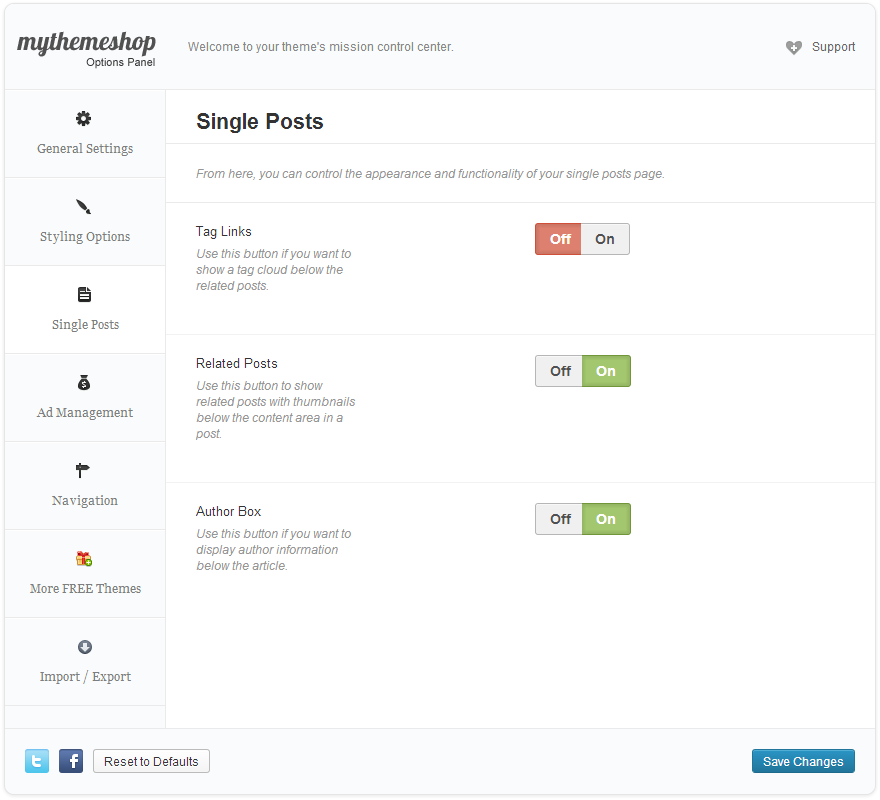 Single Post Settings - CiNYAU